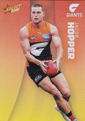 AFL 2022 Select GWS Giants - Jacob Hopper Sunset Parallel Card No.PS76 ...