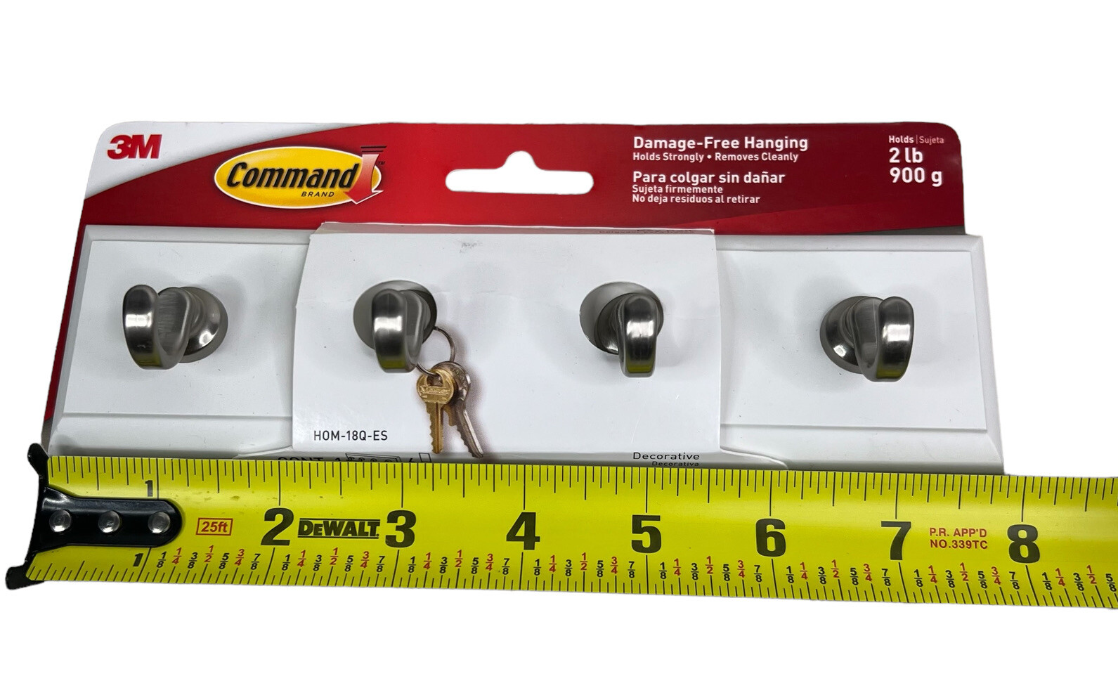 NEW Command Key Rail Indoor Use Holds 2 lbs White HOM-18Q-ES Damage ...