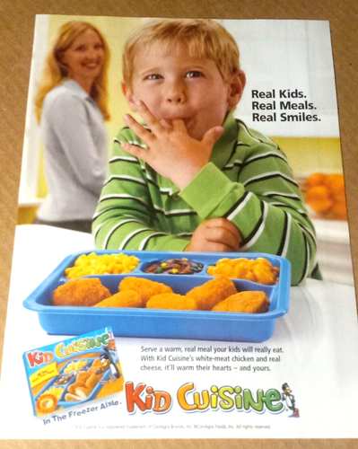 2006 print ad -Kid Cuisine meal Cute little boy family ConAgra Foods ...