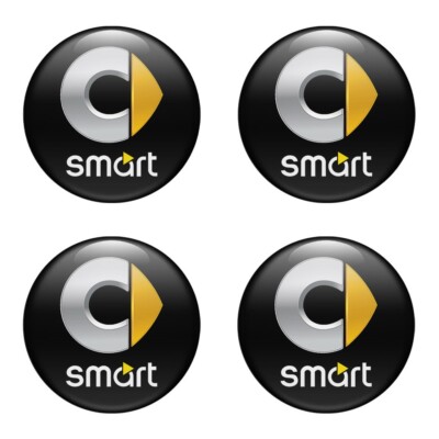 4x Smart Emblem Silicone Self-Adhesive Sticker Badge Wheel Cap Decal | eBay
