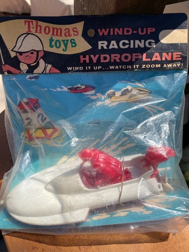 Vintage Thomas Toys Wind Up Racing Hydroplane Toy Model Boat, New ...