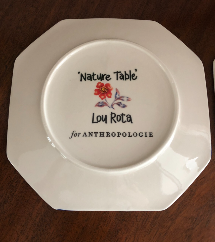 Lou Rota Nature Table by Anthropologie MACAW Salad/Dessert Plates, Set ...