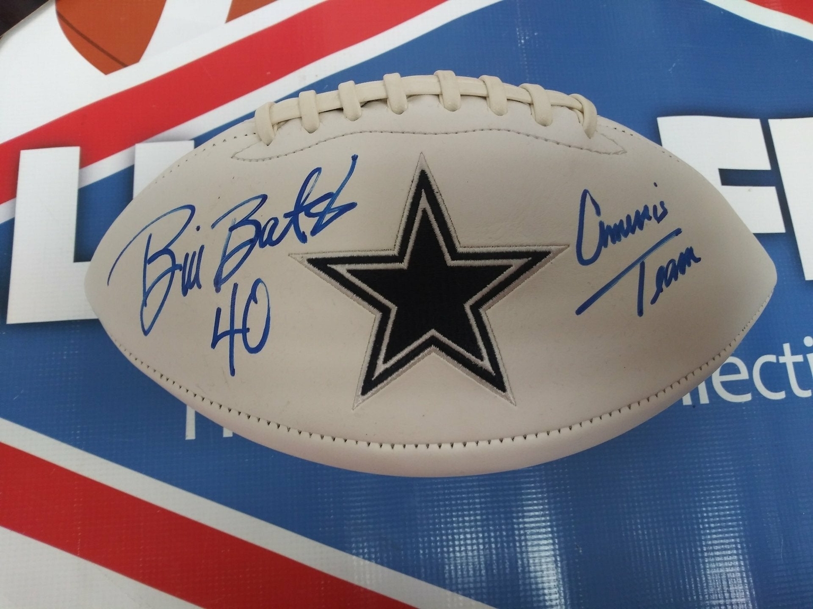 BILL BATES SIGNED DALLAS COWBOYS FOOTBALL INSC. AMERICAS TEAM | eBay