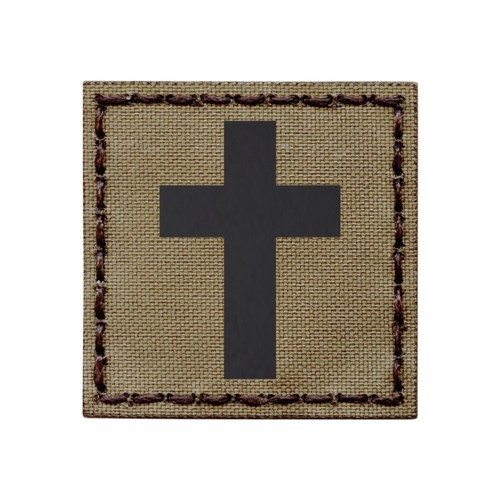 IR jesus christ 2x2 christian cross coyote tan infrared morale faith ...