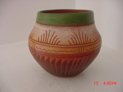 VINTAGE NAVAJO ETCHED POTTERY BOWL SIGNED BY ARTIST G. BENALLY | eBay