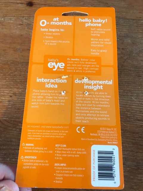 Sassy Rattle Baby Infant Phone Developmental 80027 Toy for sale online ...