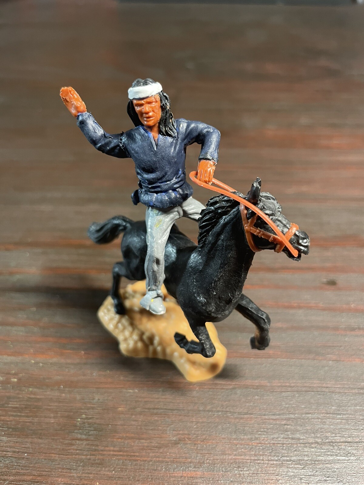 Timpo Apache Indian Warrior Mounted - Conversion - Wild West - 1970s | eBay