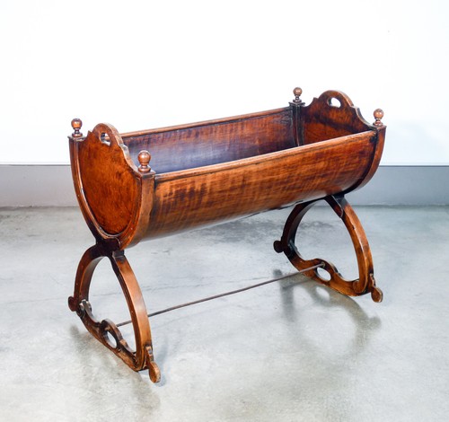 ⚜️ Ancient Solid Walnut Wood Cradle 1800 Empire Baby Cot Table | eBay UK