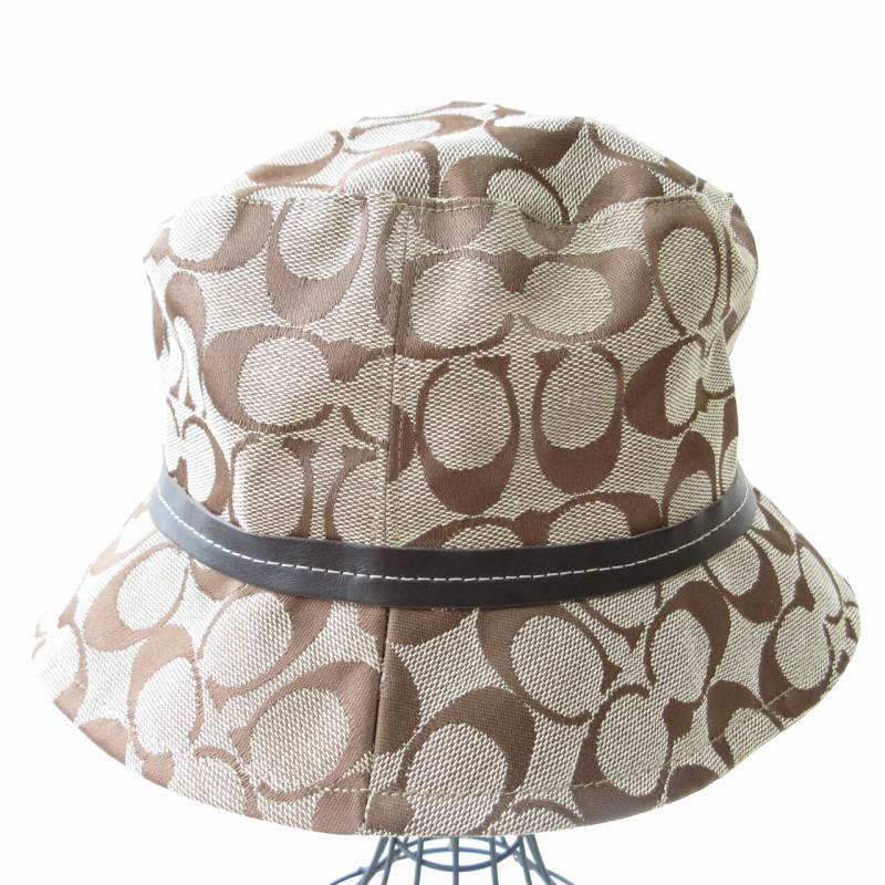 Coach Tag Signature Canvas Leather Bucket Hat Monogra… - Gem