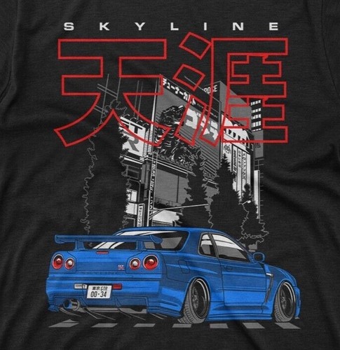 Nissan Nismo GT-R Skyline R34 T-Shirt JDM Super Car on a Ring Spun ...