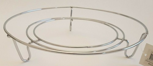 Round Chrome Pot Stand Trivet Steamer Rack 23cm Diam Outer Ring 5x3cm ...