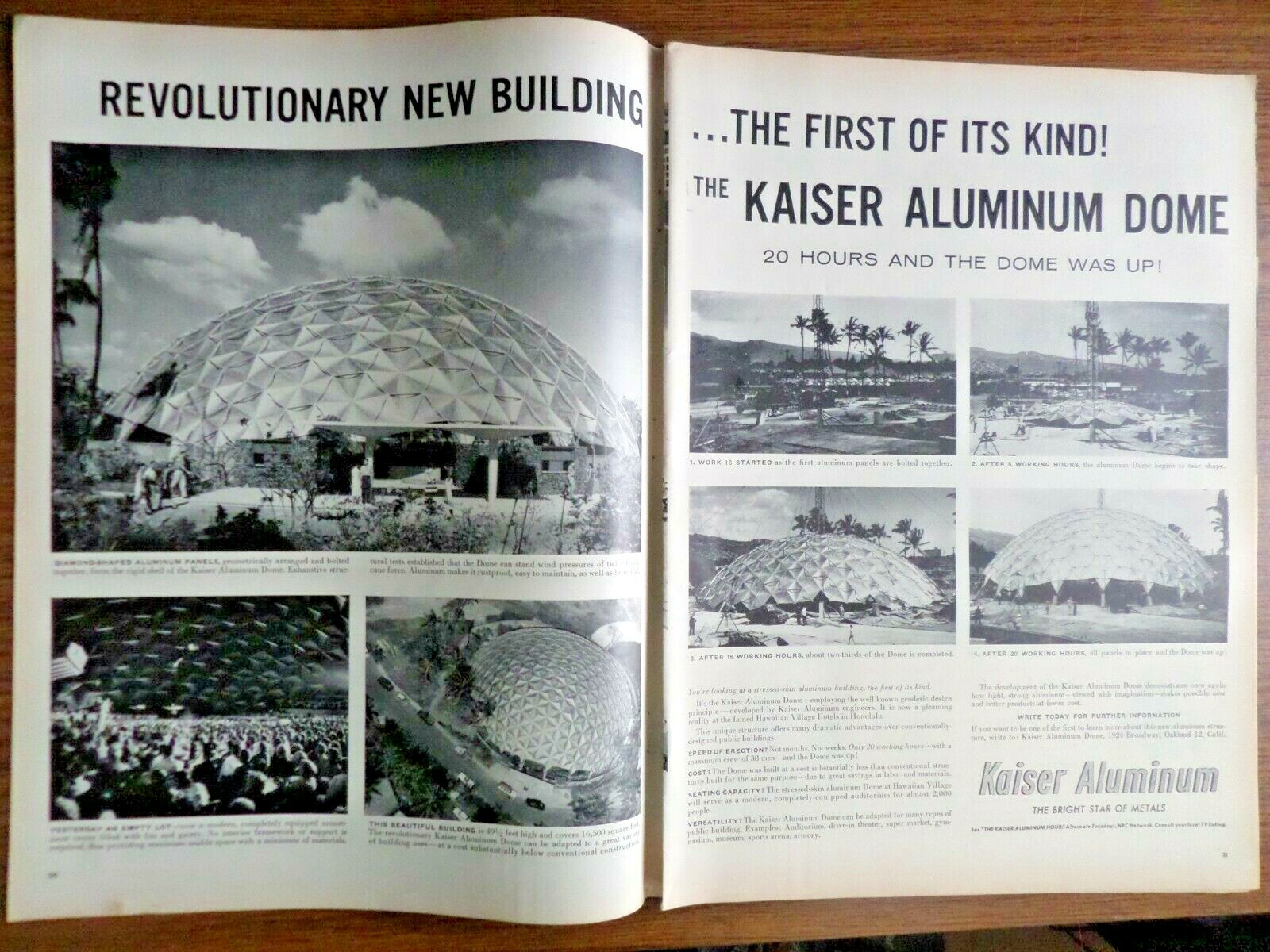 1957 Kaiser Aluminum Ad Kaiser Aluminum Dome 1st of its Kind | eBay