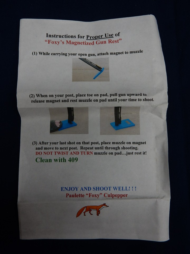 Foxy's Magnetized Gun Rest for Shotgun Trap Shooters Yellow Magnetic ...