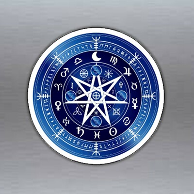seven pointed star heptagram / septagram symbol protection vinyl ...