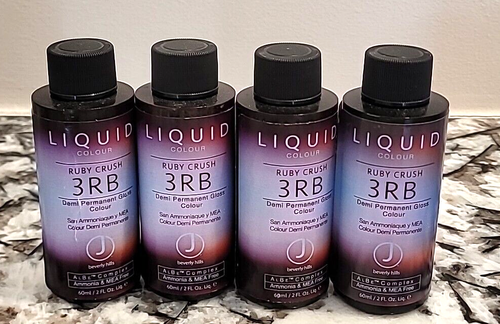 LOT OF 4 - J Beverly Hills Demi Permanent Gloss Liquid Hair Color RUBY ...