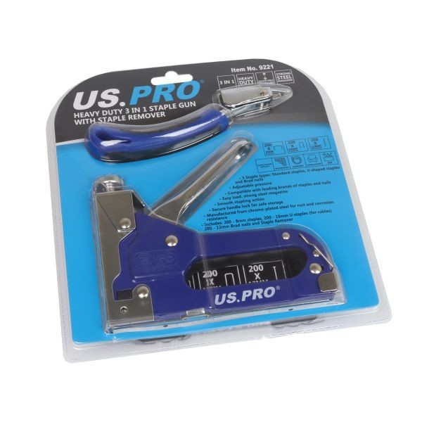 Heavy Duty 3 In 1 Staple Gun With Staple Remover US PRO 9221 | eBay