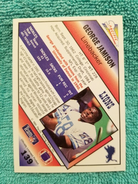 1991 Pacific - #139 George Jamison (RC) for sale online | eBay