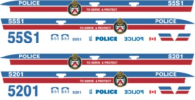 1/18 SCALE TORONTO POLICE DECALS - DOES 2 CARS - MOTORMAX FORD CROWN ...