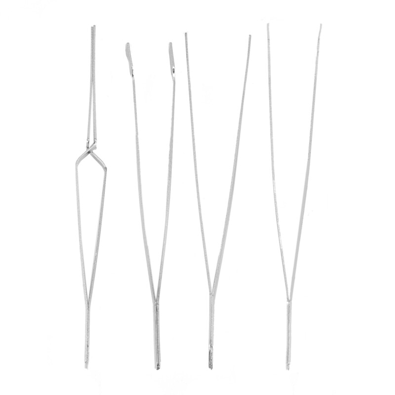 4Pcs/Set Precision Tweezers Stainless Steel Thick Electronics Forceps ...