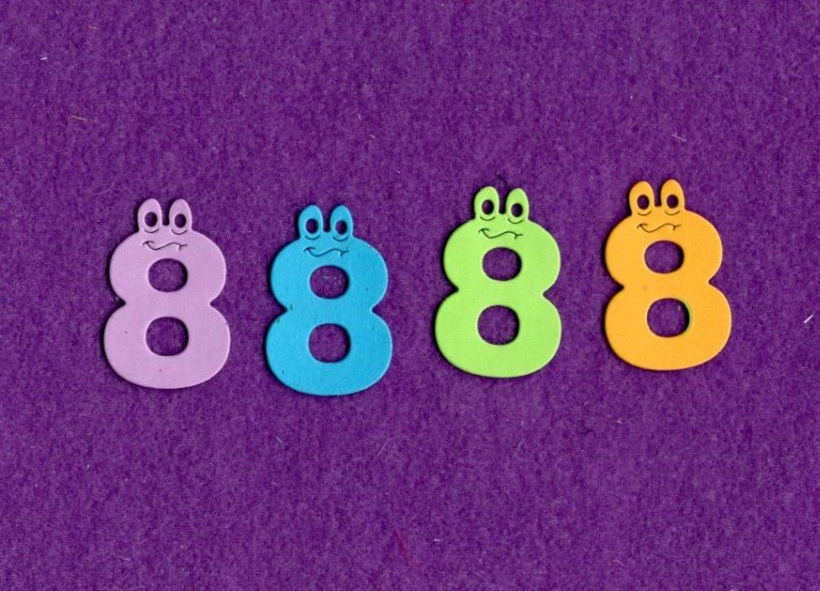 NUMBERS WITH FACE eight (8) die cuts scrapbook cards | eBay