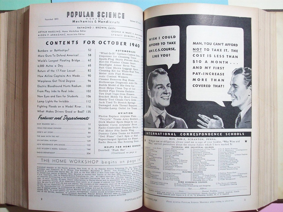 BOOK 1940 POPULAR SCIENCE JULY – DECEMBER HARDCOVER 5 VOLUMES IN 1 | eBay