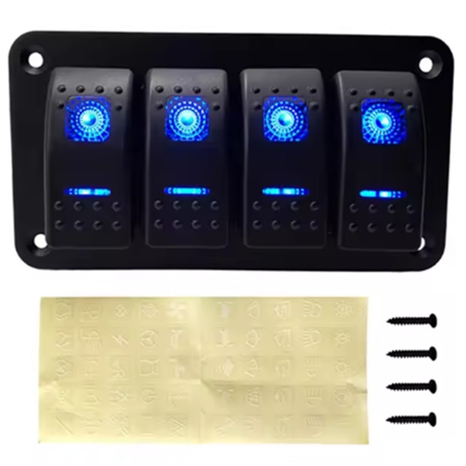 Boat Rocker Multiple Toggle Switches 4 Gang Panel E5W84769 | eBay Australia