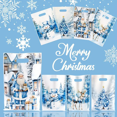 Christmas Party Gift Bag Blue Candy Xmas Santa Sack Sweet Treat Goody ...