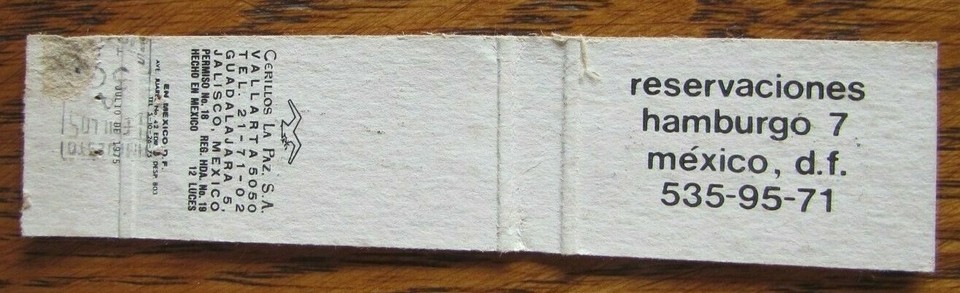 ACAPULCO, MEXICO MATCHBOOK MATCHCOVER: BALI-HAI MOTEL & POLYNESIAN FOOD ...