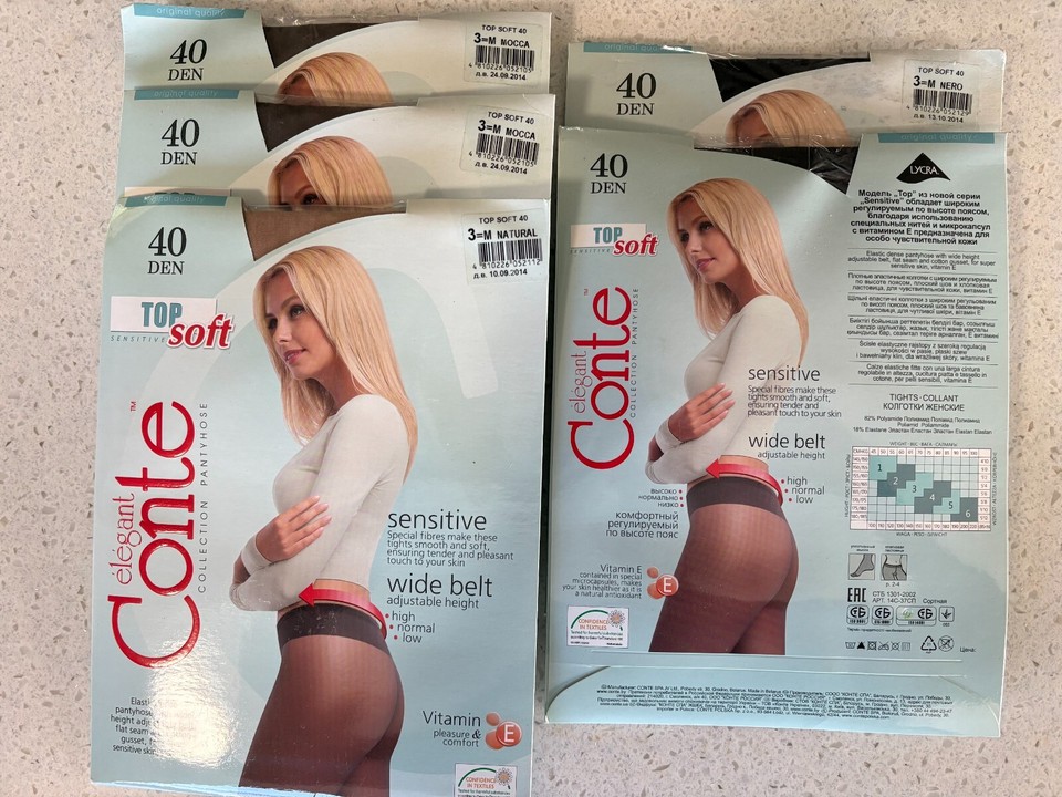 Conte Top Soft 40 den - Wide belt Microfibre Women Pantyhose 5 pair lot | eBay