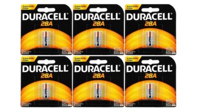 6 x 28A Duracell 6V Batteries (1414A, 4LR44, A544, PX28A, Electronic ...