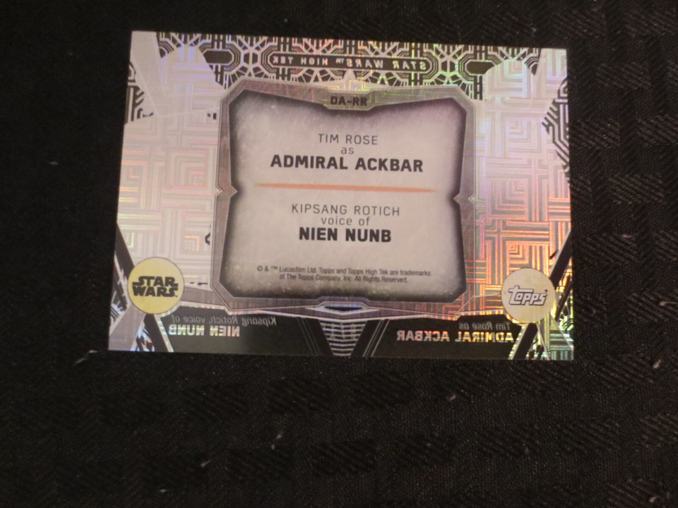 Topps Star Wars Tim Rose( Admiral Ackbar)/Kipsang Rotich Nunb Autograph ...