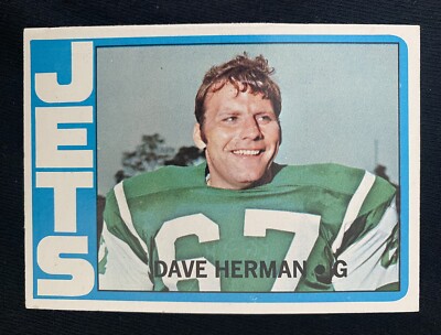 1972 Topps Dave Herman #182 New York Jets | eBay