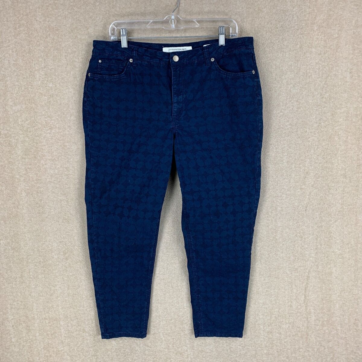 Jones New York Womens Jeans 14 (34x25) Floral Blue Skinny Jones New York Womens Jeans 14 (34x25) Floral Blue Skinny