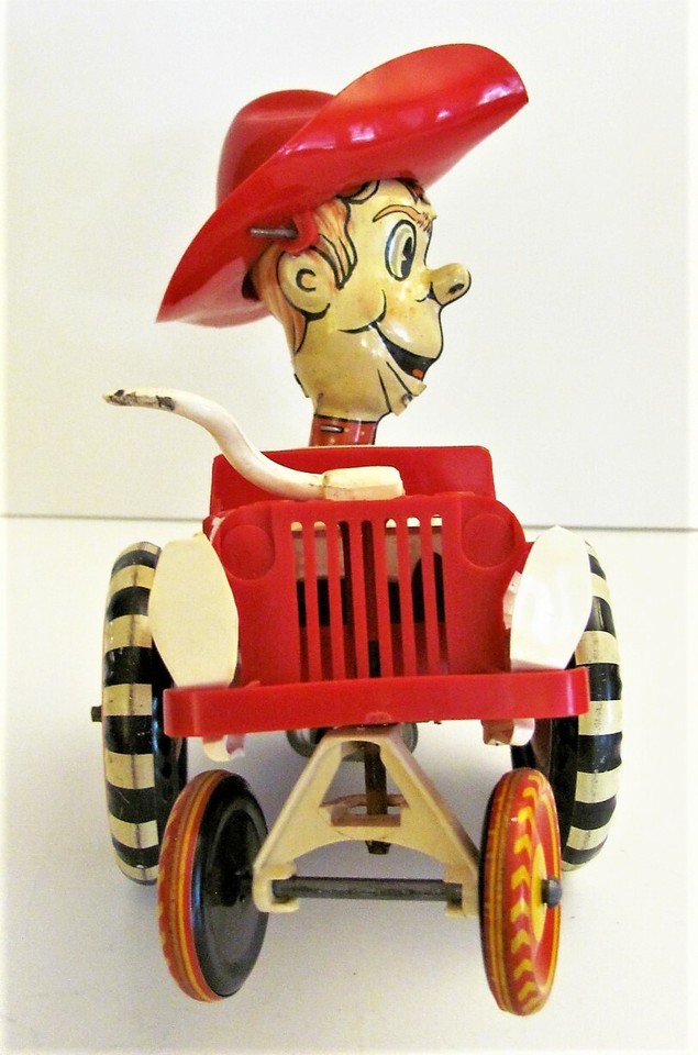 VTG 1950s MARX Windup Sheriff Sam & Whoopee Car Jeep Litho Tin Toy ...