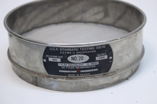 8” U.S.A. Standard No. 20 Mesh SS Full Height Test Sieve 850um 0.0328 ...