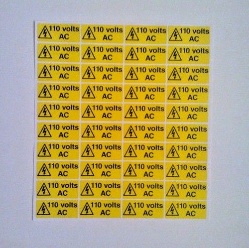 110v, 230v, 240v AC Voltage Electrical Safety Stickers | eBay UK