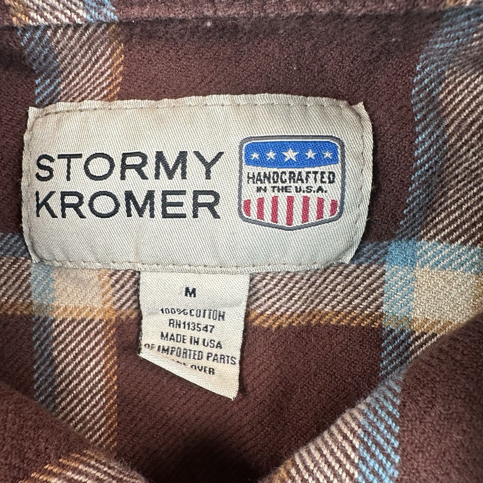 Stormy Kromer Flannel Shirt Mens M Brown Plaid Made In USA Handcrafted ...
