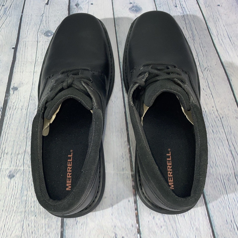 Merrell World Vue Craft Lace-Up Shoes Black Leather Oxford J97579 Mens ...