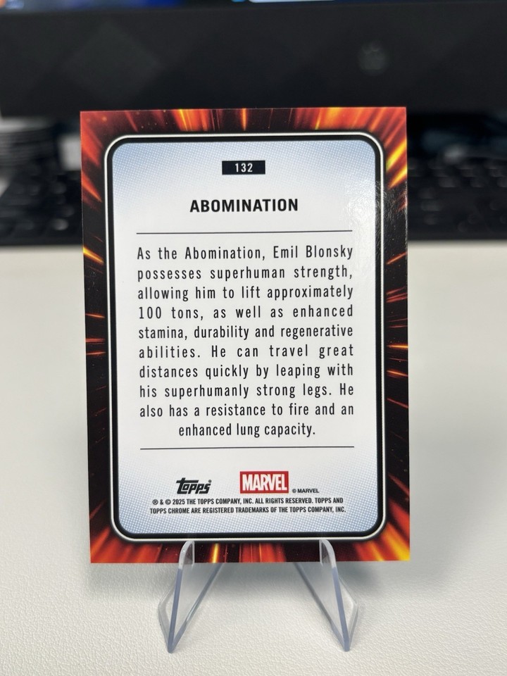 Abomination 2025 Topps Chrome Marvel Sapphire Base Refractor #132 | eBay