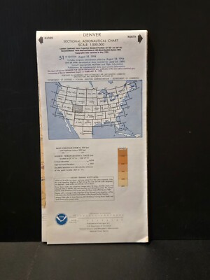 Vintage Denver 1994 Aeronautical Sectional Chart, Pilot Chart Map 1: ...