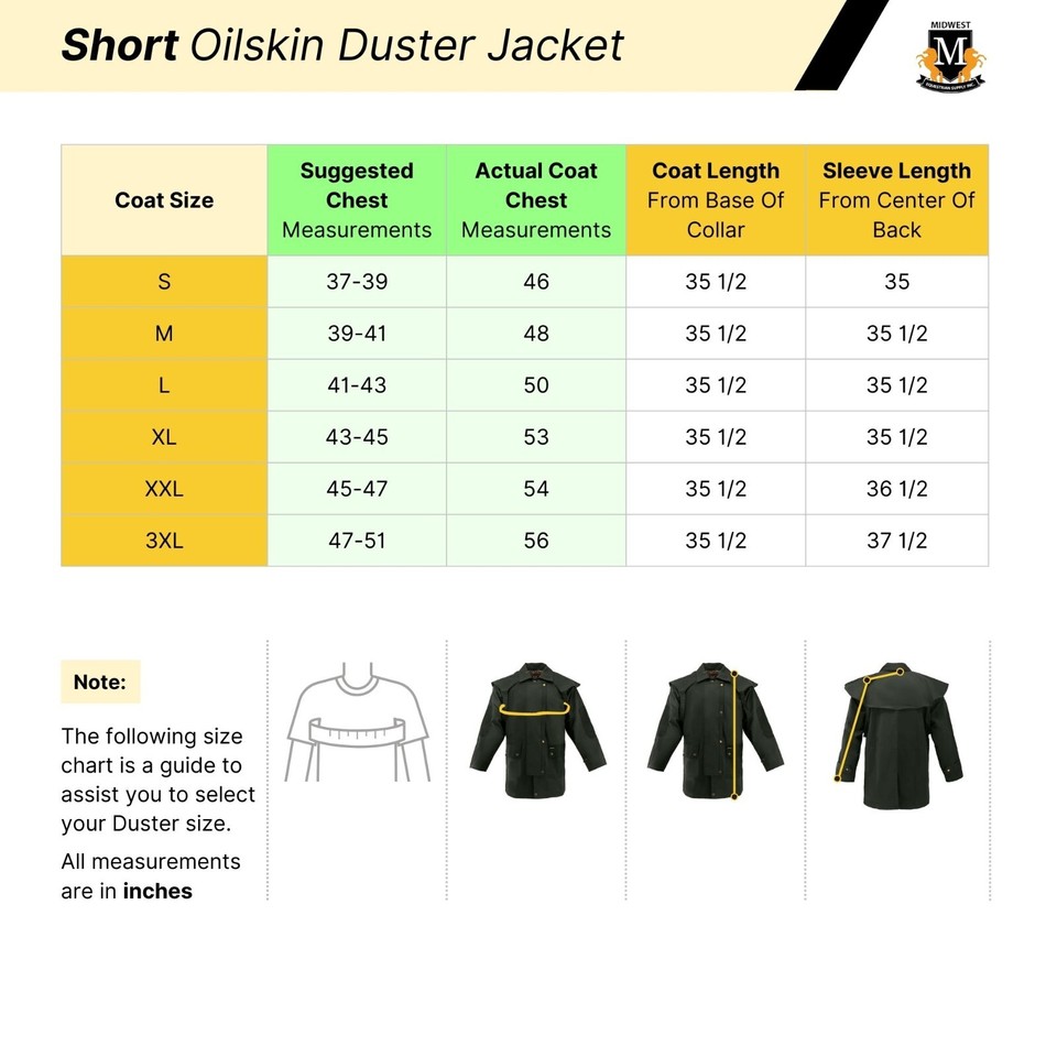 Oilskin Cotton Western Short Duster Jacket | Waterproof Breathable Long ...