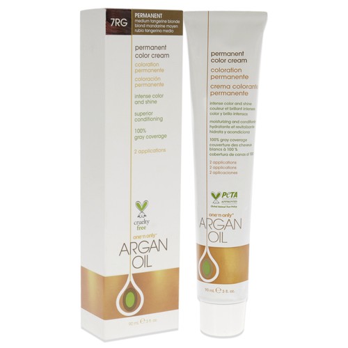 Argan Oil Permanent Color Cream - 7RG Medium Tangerine Blonde 3 oz Hair ...