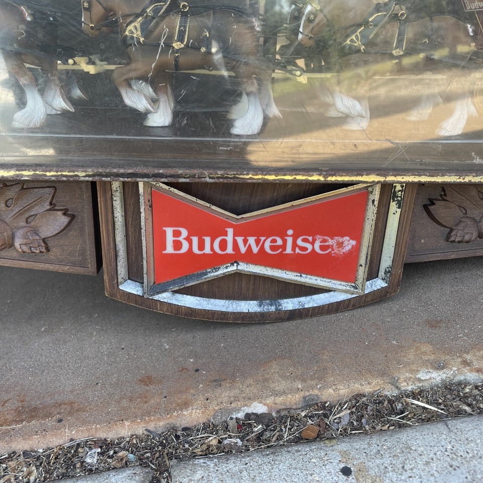 Budweiser Clydesdale Pool Table Light with Clock 35” Vintage | eBay