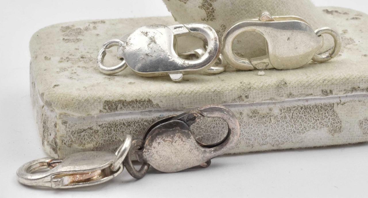 5 new sterling silver large size Lobster clasps with rings - 16mm each ...