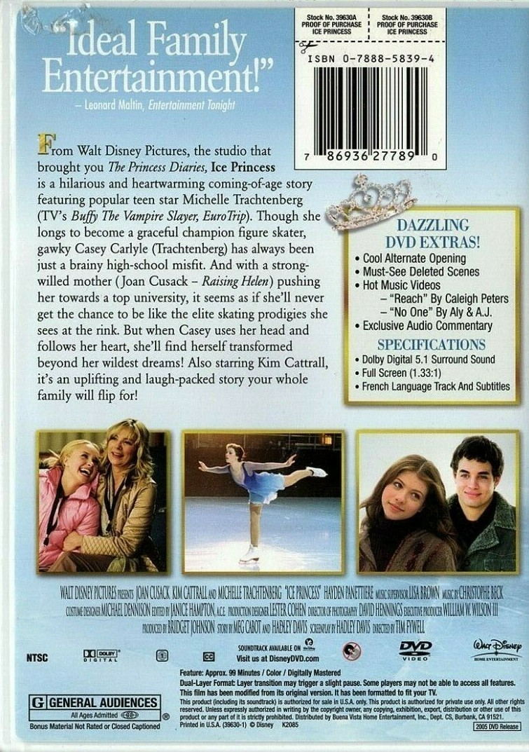 WALT DISNEY PRESENTS ICE PRINCESS (dvd) *************disc only ...