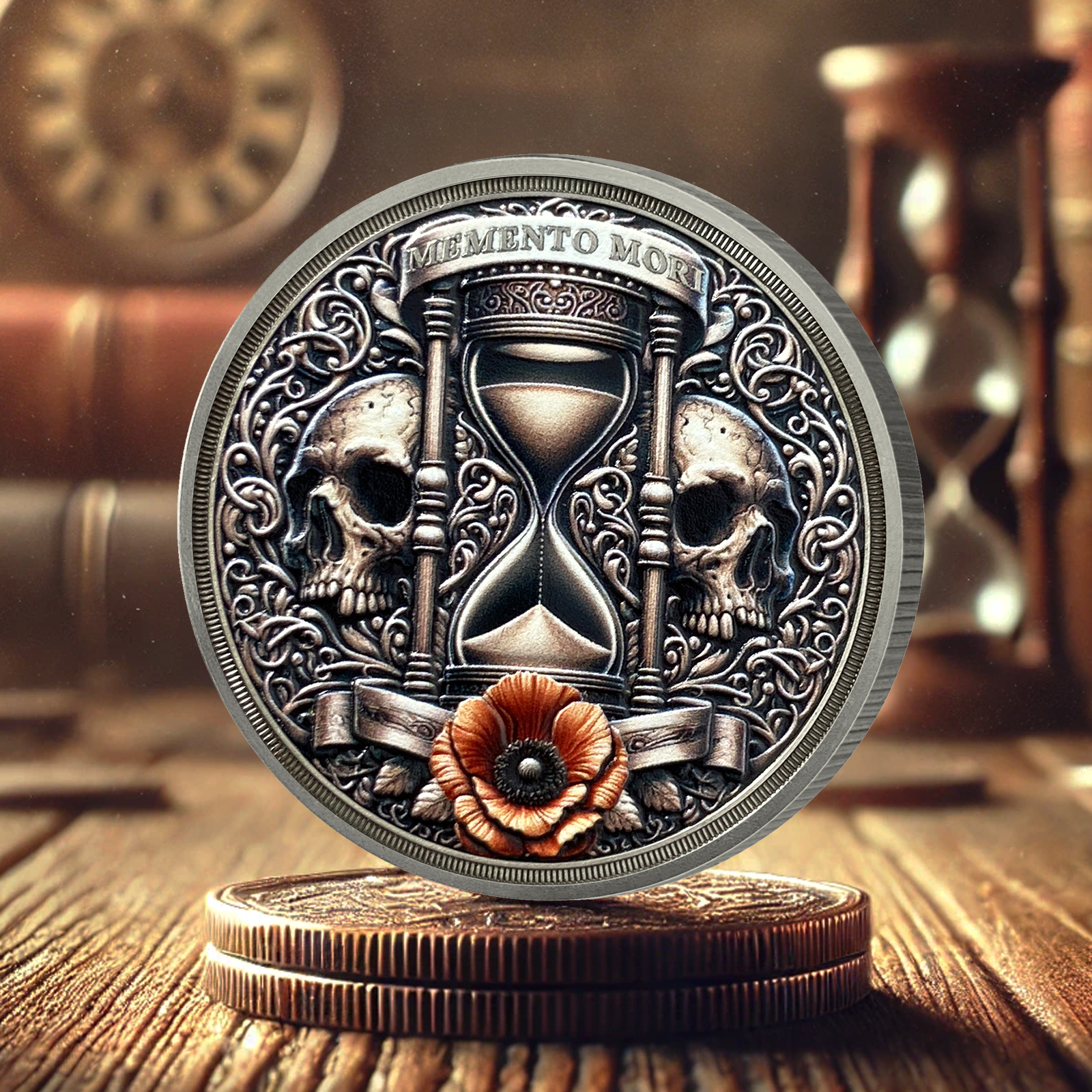 Memento Mori Challenge Coin | Elevate Your Daily Stoic Practice | 3D ...