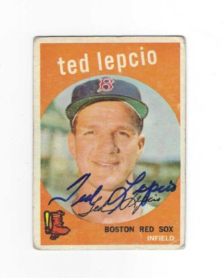 Autographed Ted Lepcio Boston Red Sox 1959 Topps Card #348 w/COA | eBay
