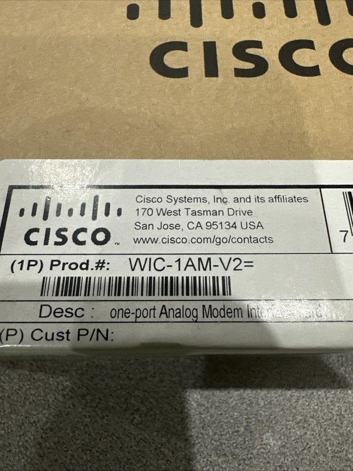 Cisco WIC-1AM-V2 Integrated V.92 Modem WAN Interface Card WIC 1AM V2 ...