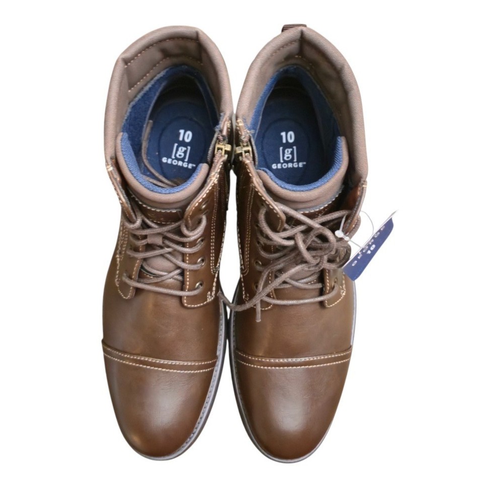 George Men's Casual Leather Lace Up Boots in Brown, Size 10. NWT ...