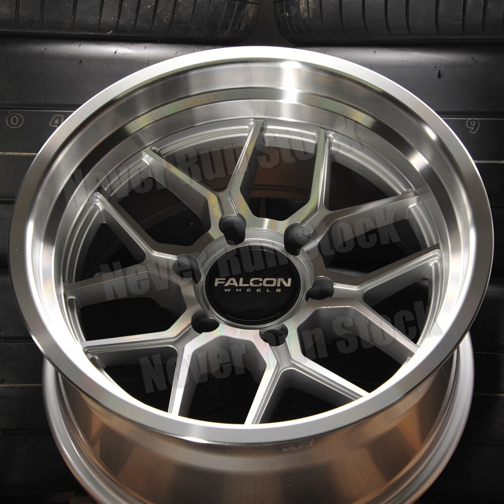 FALCON TX1 APOLLO 6x139.7 6x5.5 17x9 -38 MACHINE SILVER 12 SPOKES TRUCK ...